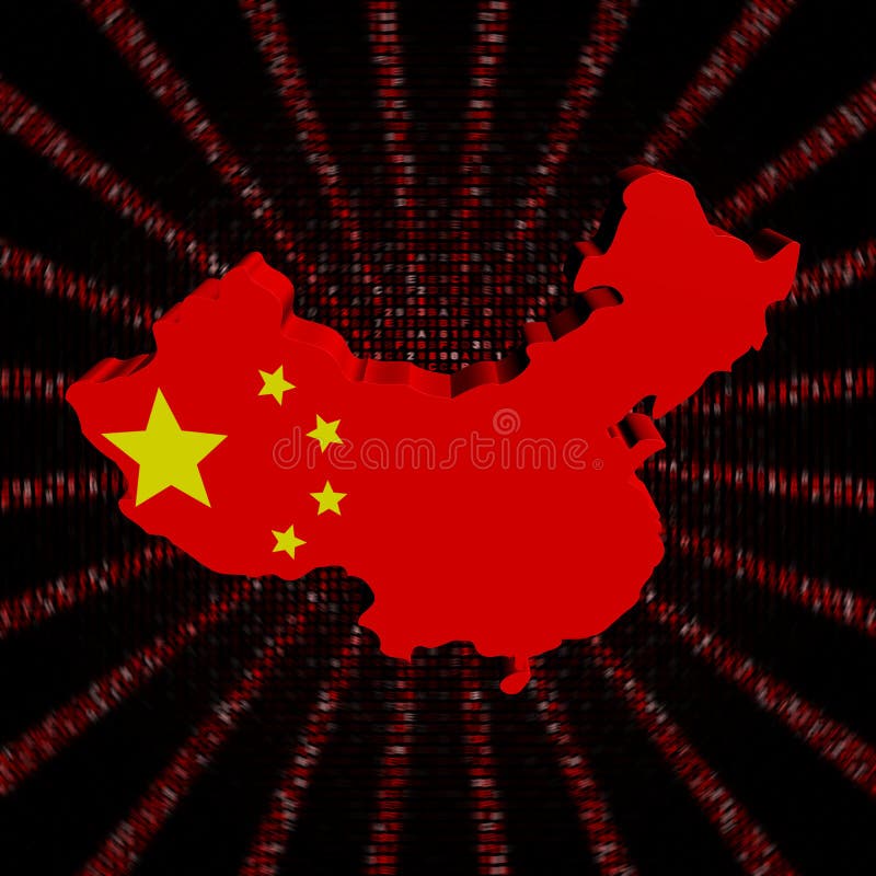 China Map Flag on Red Hex Code Burst Illustration Stock Illustration ...