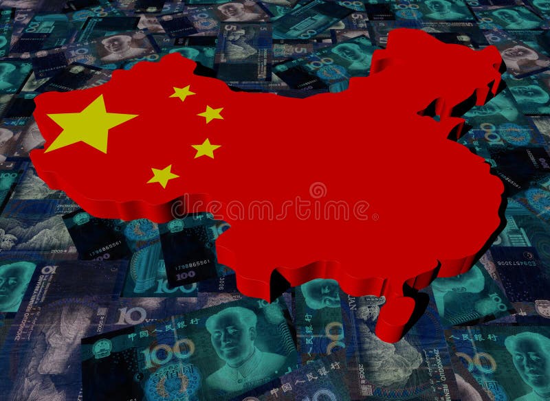 China Map Flag on Yuan Illustration Stock Illustration - Illustration ...