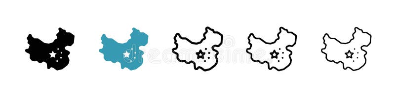 China Map Icon Vector Set on White Background Stock Illustration ...