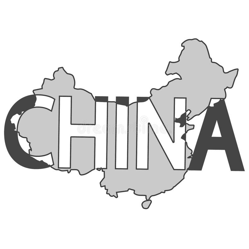 China Map Icon on a White Background Stock Illustration - Illustration ...