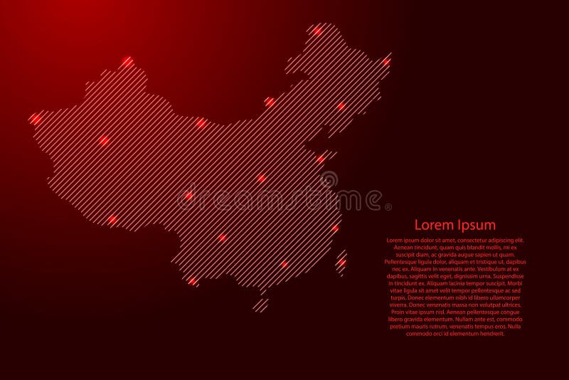 China Map from Red Pattern from a Grid of Squares of Different Sizes ...