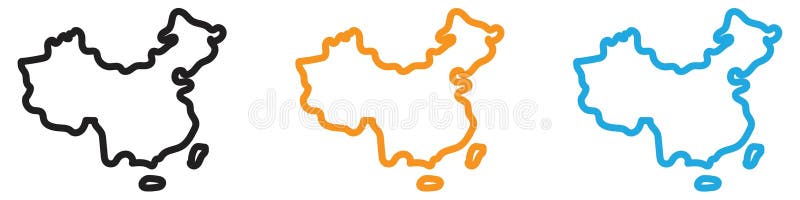 China Map Vector Logo Set Collection for Web App Ui Stock Illustration ...