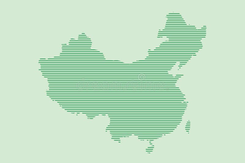 China Map Vector Using Green Straight Lines Pattern on Light Background ...