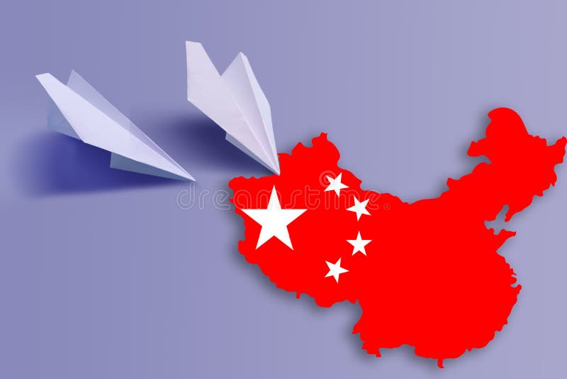 China Mapand Figure Paper Plane Stock Illustration - Illustration of ...