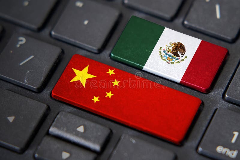 China and Mexico Flags on Computer Keyboard Stock Illustration ...