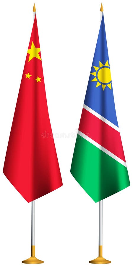 Namibia and China Small Table Flags Together Stock Illustration ...