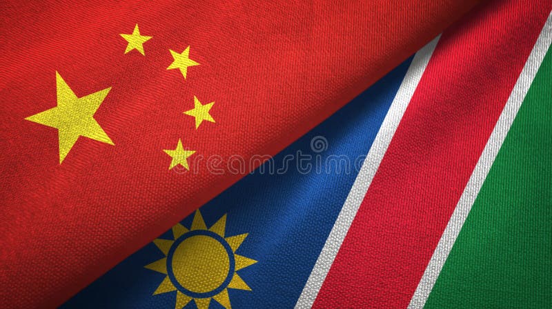 China and Namibia Two Flags Textile Cloth, Fabric Texture Stock ...