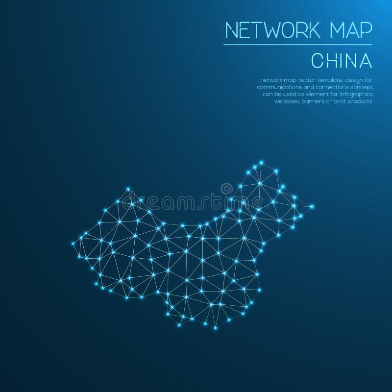 China network map. stock vector. Illustration of dark - 85967338