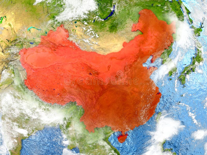 China no mapa com nuvens ilustração stock. Ilustração de porcelana ...