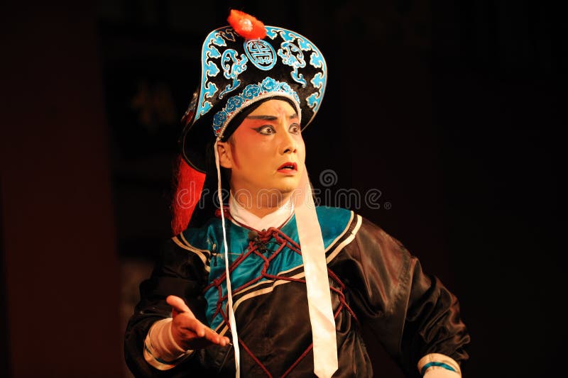 China opera actor with hat stock image. Image of makeup - 13699255