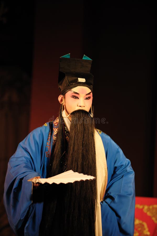 China Opera Man with Long Black Beard Stock Image - Image of mask ...