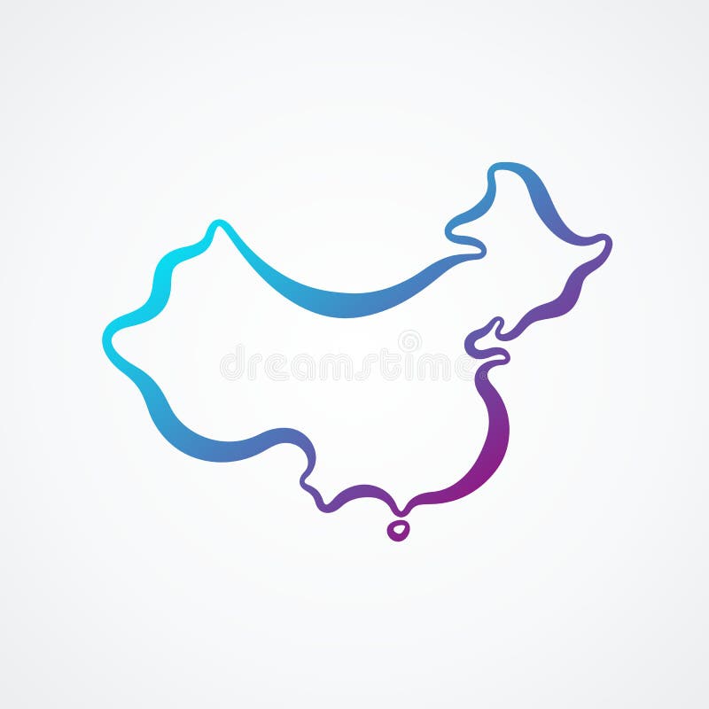China - Outline Map stock vector. Illustration of simple - 245789879