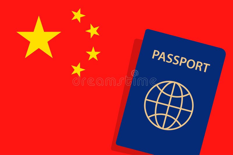 China Passport. Chinese Flag Background. Vector Illustration Stock ...