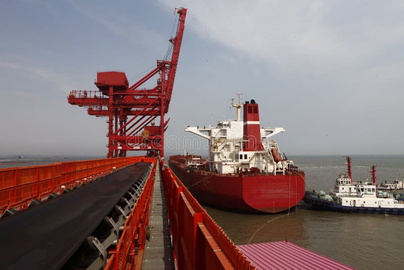China Qingdao Port and Ton Iron Ore Terminal Editorial Stock Photo ...