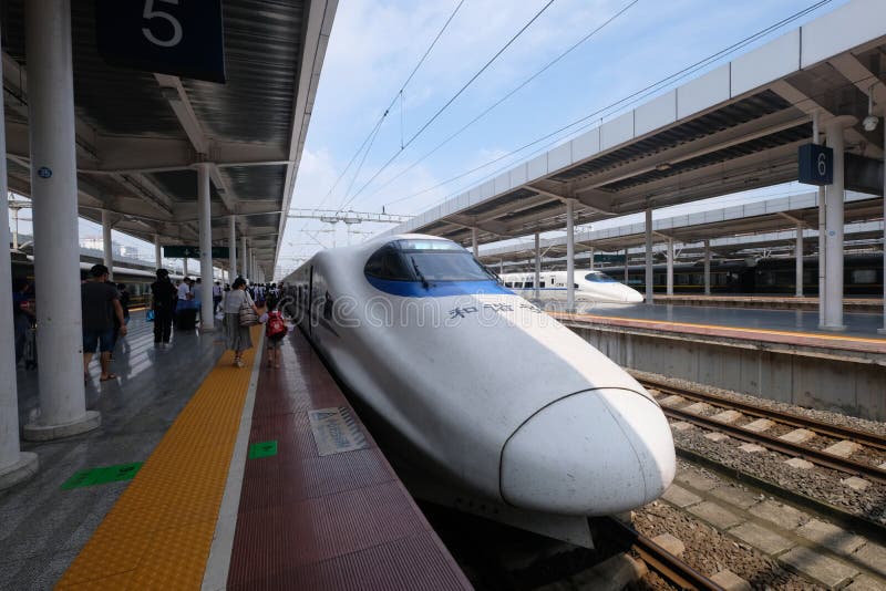 China Railway High-speed CRH Train on Railroad Editorial Image - Image ...