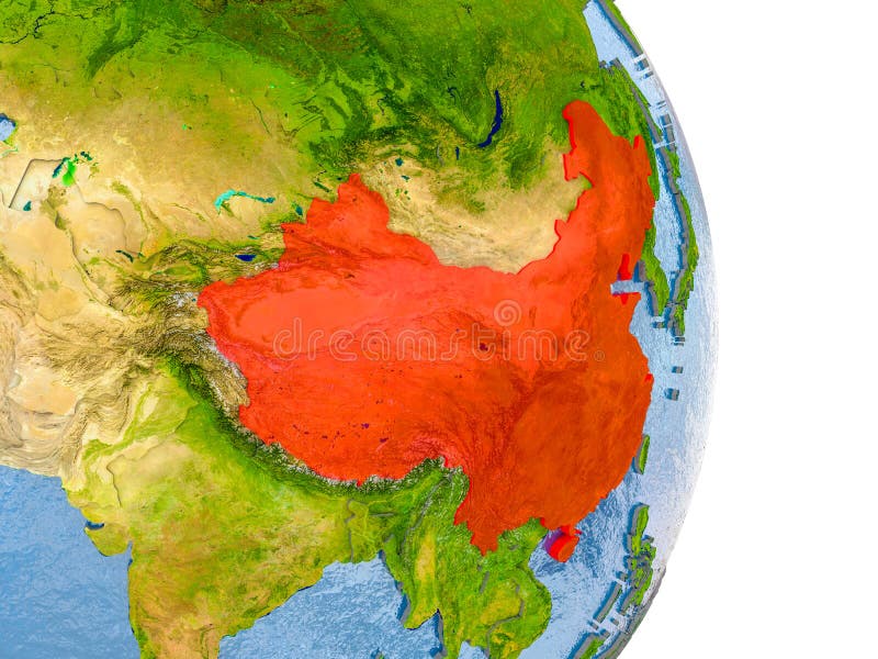 China on realistic globe stock illustration. Illustration of travel ...