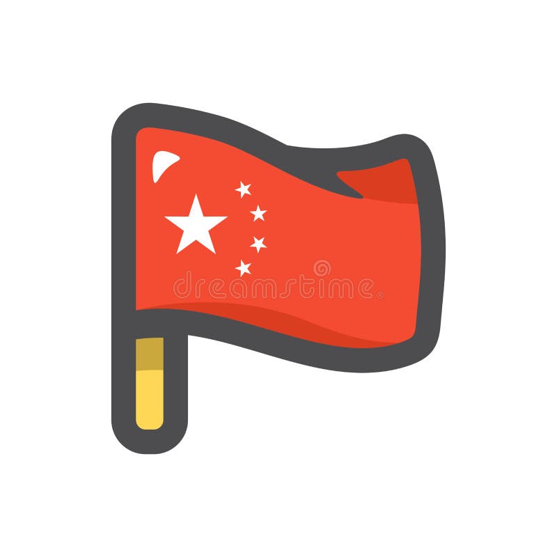 China Red Flag Vector Icon Cartoon Illustration Stock Vector ...