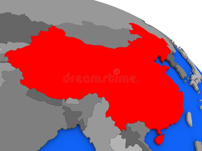 China in red stock illustration. Illustration of globe - 80792273