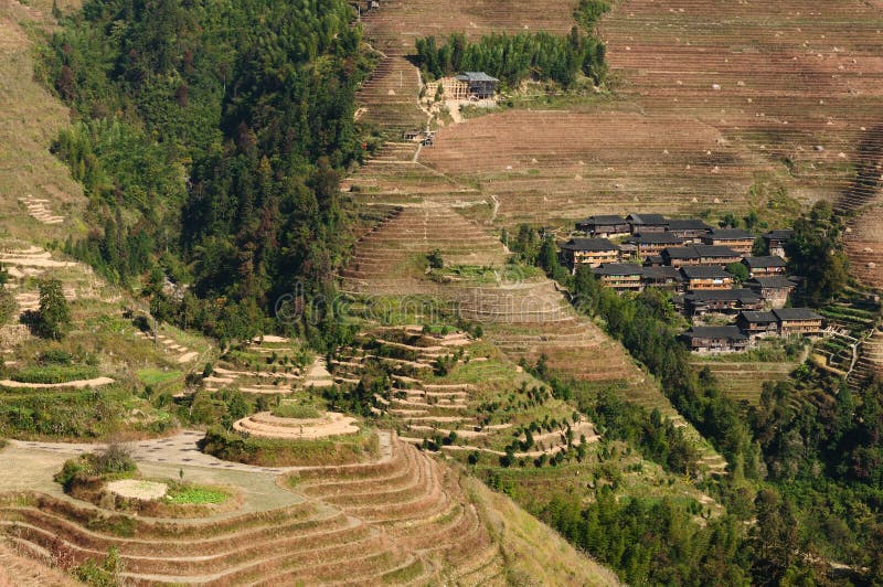 China - rice terraces stock image. Image of guanxi, countryside - 17677067