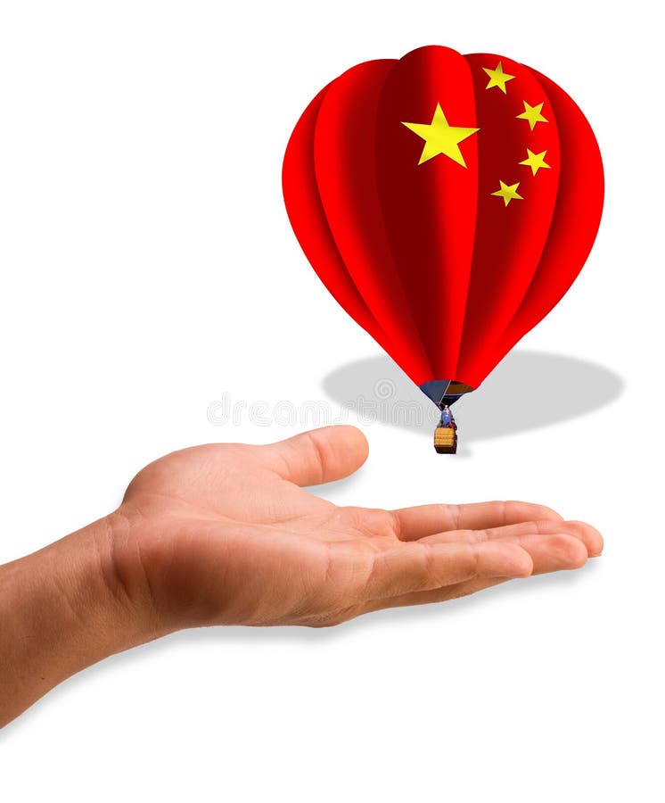 China Spy Balloon Over Hand Stock Photo - Image of balloon, base: 268442548