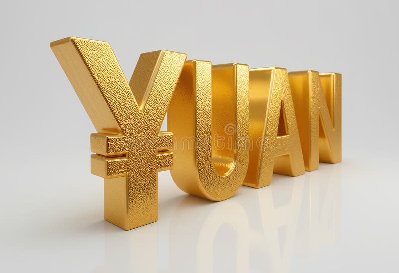 China S Economic Strength – Gold Yuan 3D Design Stock Illustration ...