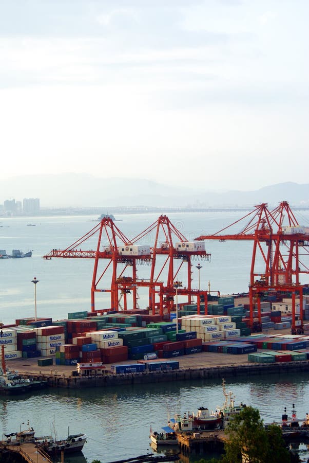 China Xiamen Sea Port Overview Editorial Photo - Image of deck, docked ...