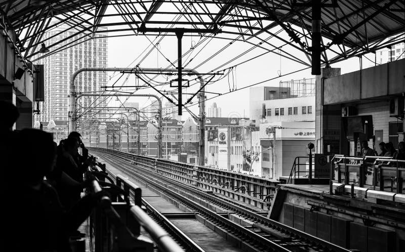 China,Shanghai-20 APR 2019:shanghai Subway Railway Line View from ...
