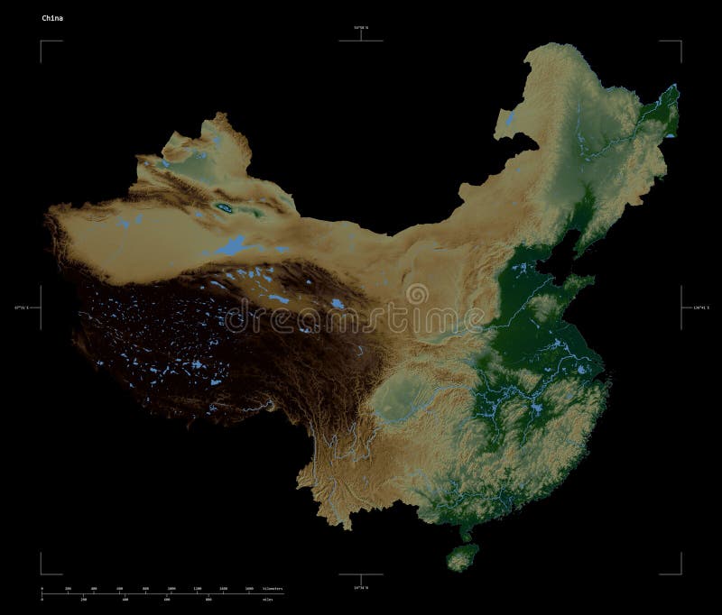 China Shape on Black. Physical Stock Illustration - Illustration of ...
