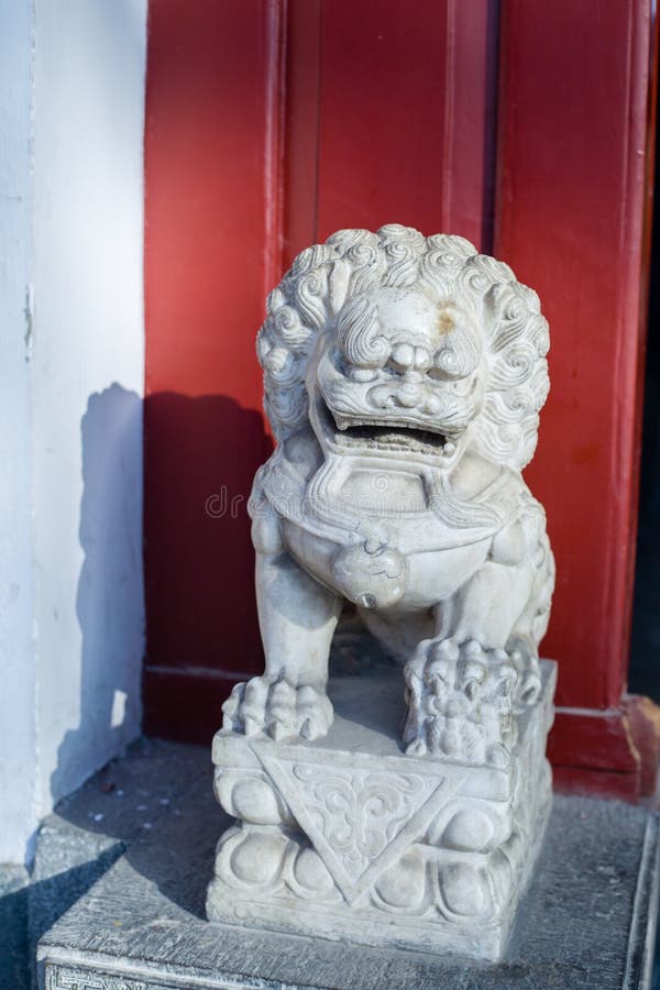 China stone lions stock photo. Image of statue, stone - 106572360