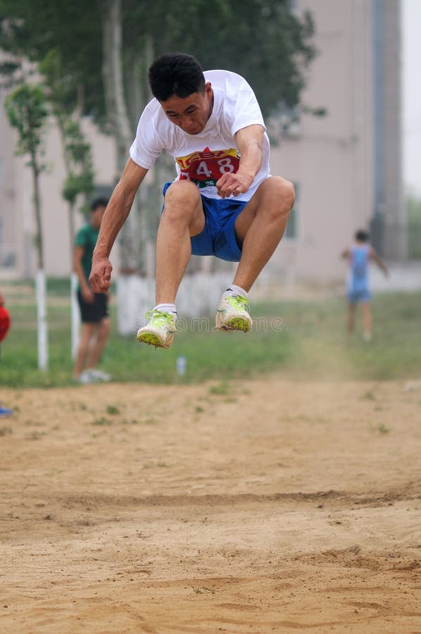 China: Student Track and Field Games / Long Jump Editorial Photo ...