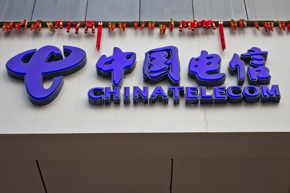 China Telecom logo editorial photography. Image of chitec - 37496972