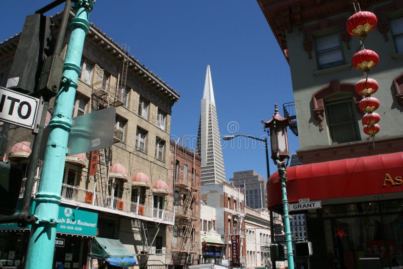 China town, san francisco. editorial stock photo. Image of transamerica ...
