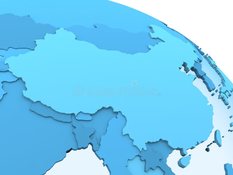 China on Translucent Globe Above Water Stock Illustration ...