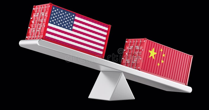 China and USA Trade Balance. Animation, Seamlessly Loopable. 3D ...