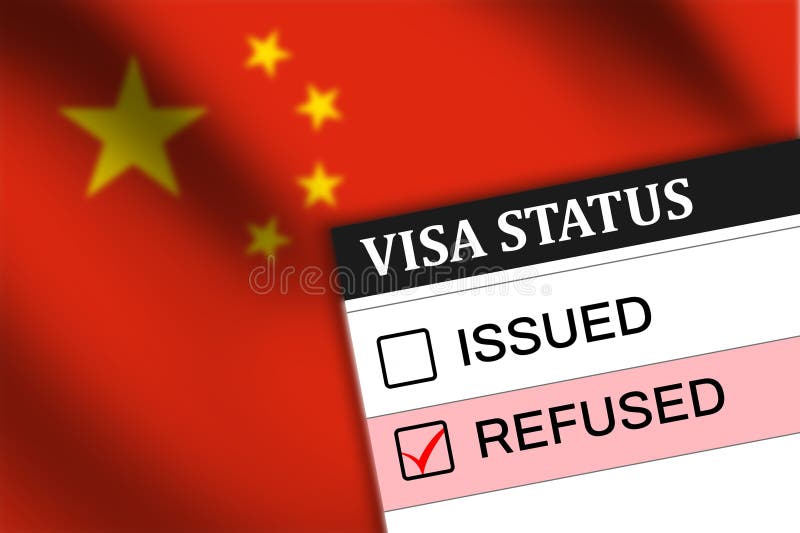 China Visa Rejection Paper Showing Status Background. Visa Refused ...