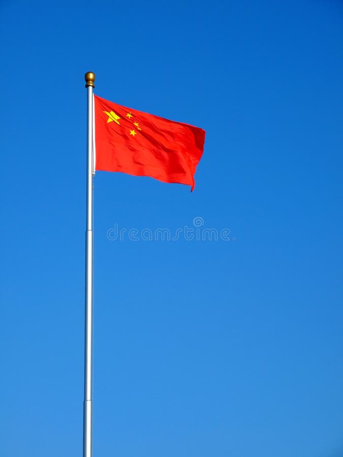 Geïsoleerde Chinese vlag stock foto. Image of piek, vijf - 16936792