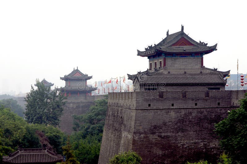 China Xian (Xi an) City Wall Stock Image - Image of ancient, famous ...