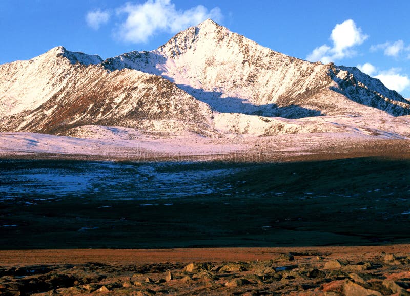 China/Xinjiang: Snow Mountain in Sunrise Stock Photo - Image of grove ...