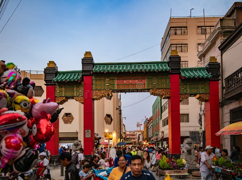 Chinatown Gate Barrio Chino Lima, Peru Editorial Photo - Image of ...