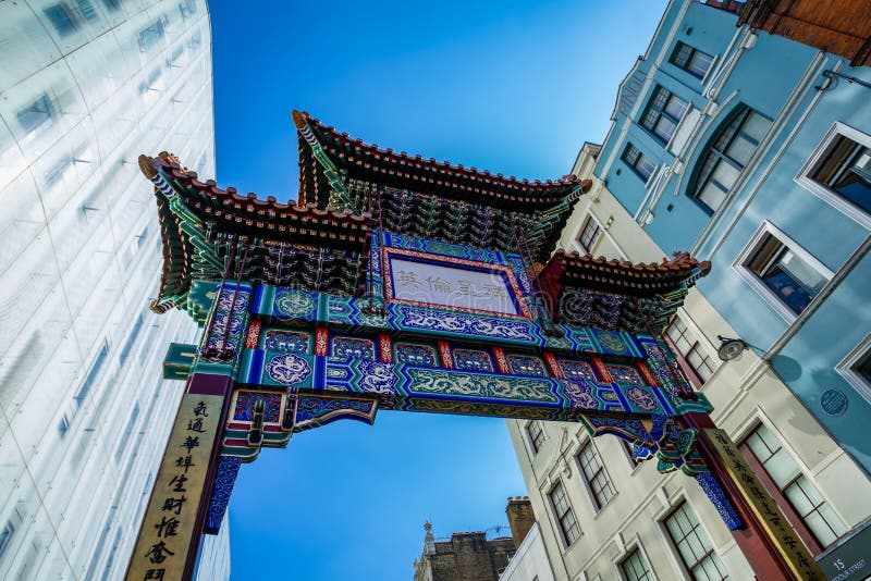 Chinatown Gate in London, England, UK. Editorial Image - Image of china ...