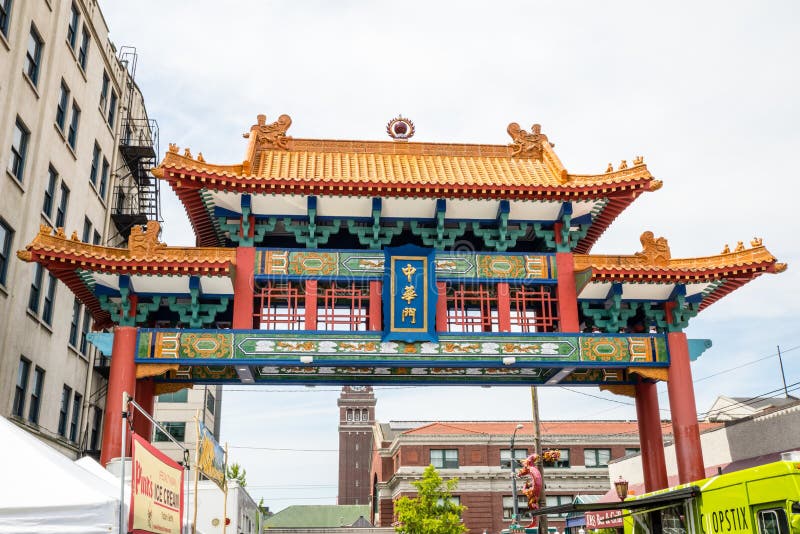 Chinatown Gate Seattle Washington Editorial Stock Photo - Image of ...