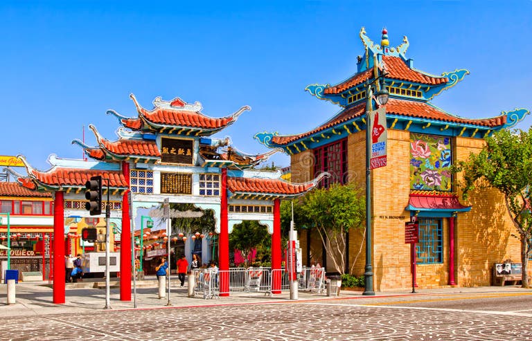 Chinatown in Los Angeles editorial photography. Image of shops - 24975727