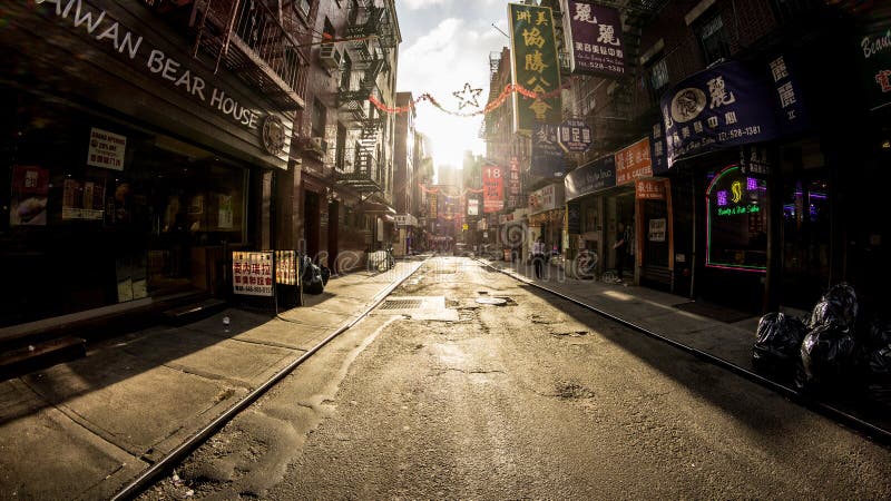 Chinatown Pell st. editorial image. Image of shops, rays - 57750135