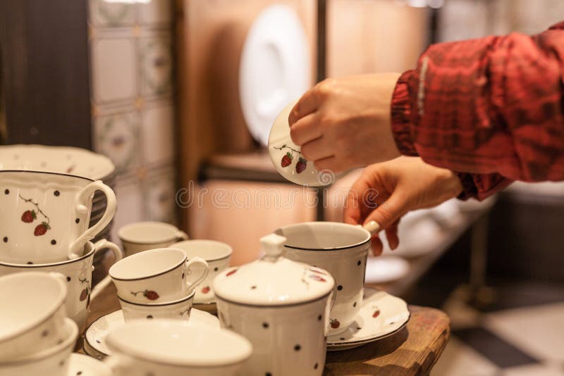 Chinaware in the kitchen stock photo. Image of crockery - 141097044