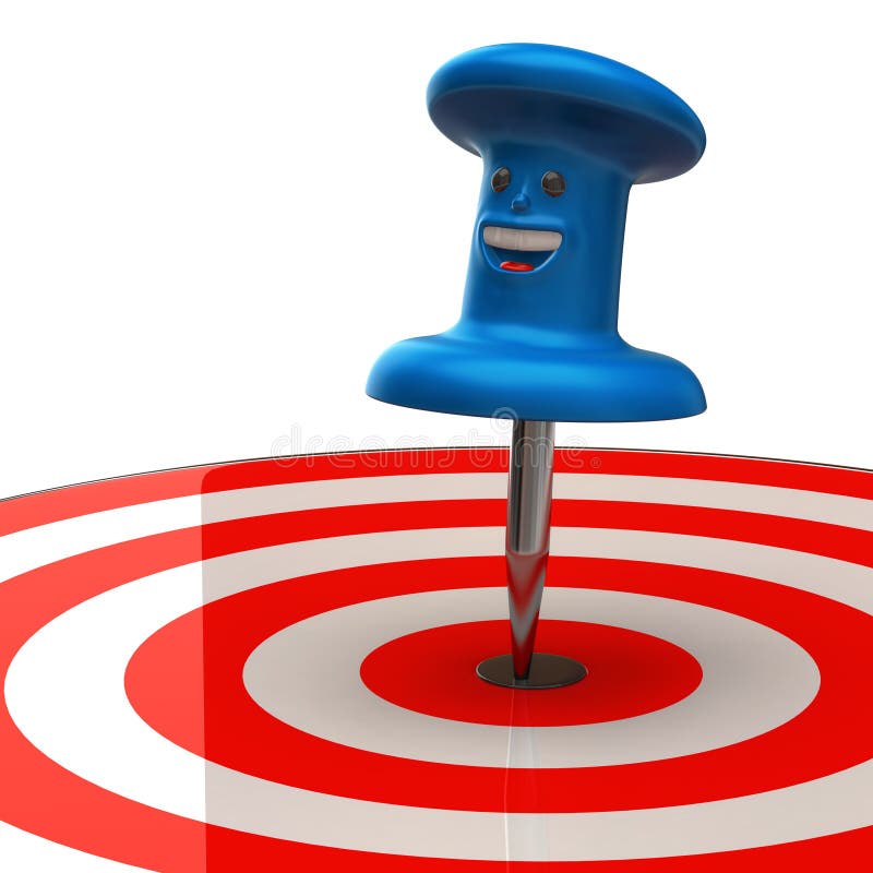 Chincheta Azul De La Diversión En Blanco Stock de ilustración ...