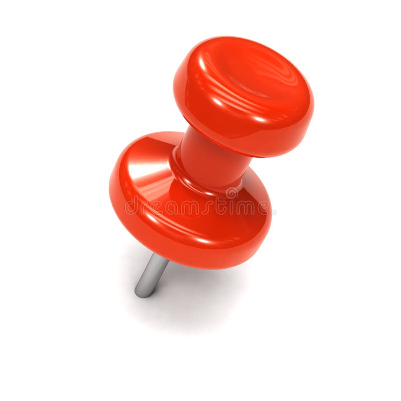 Chincheta del rojo 3d stock de ilustración. Ilustración de tachuela ...