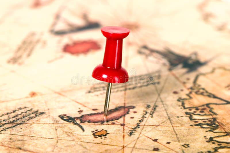 Chincheta En El Mapa Del Mundo Imagen de archivo - Imagen de ...