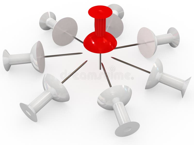 Chincheta roja y blanca stock de ilustración. Ilustración de sostenido ...