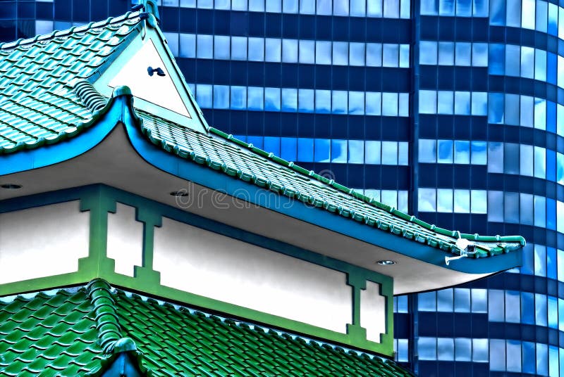 Chinees Dak Voor De Glasbouw Stock Foto - Image of voorzijde, hemel ...