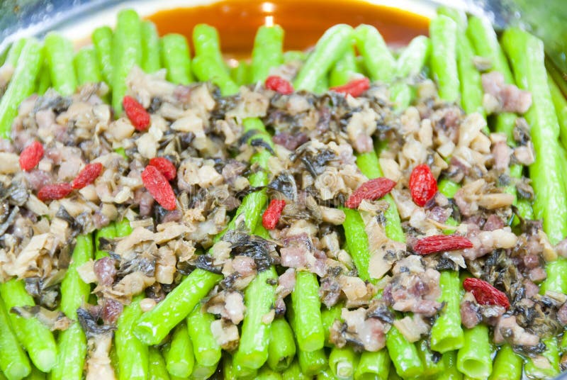 Chinees Voedsel, Gehakt, Gestoomde Bonen Stock Afbeelding - Image of ...